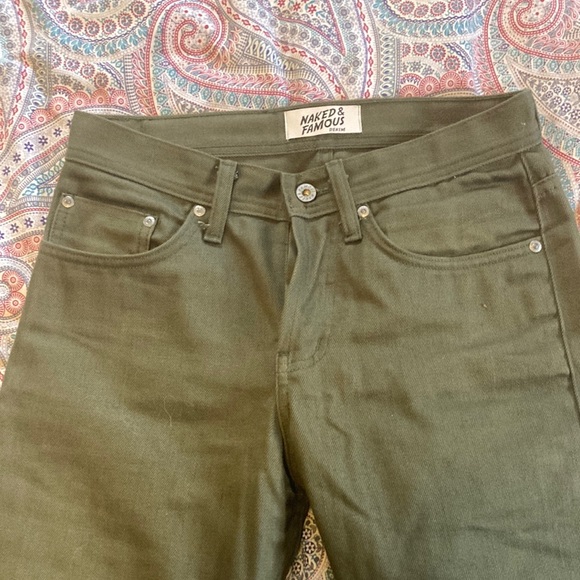 Jeans | Naked And Famous Olive Colored Jeans Slim Fit 3x32 Barely Worn ...